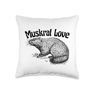 Muskrat Love Cute and Funny Unusual Family Pet Throw Pillow, 16x16, Multicolor