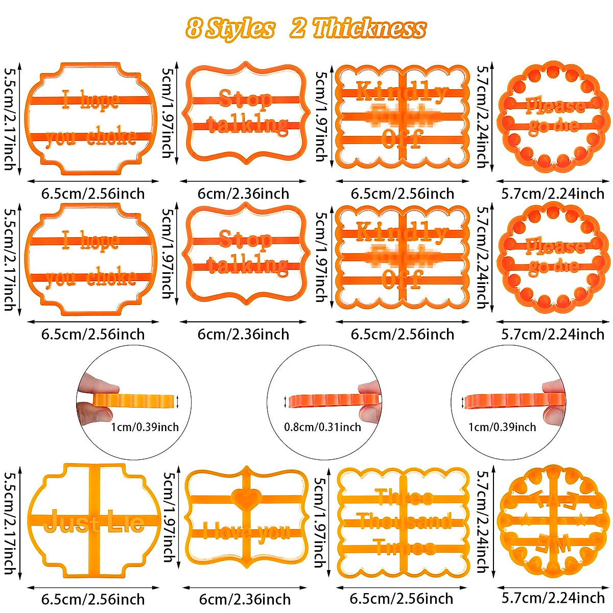 12 Pieces Funny Cookie Moulds for Baking, Cookie Moulds with Sayings Cuss Words, Cookie Cutters Form with Fun and Irreverent Phrases, Cookie Moulds with Wish Words for Kitchen DIY Supplies