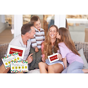 QOFO Building Blocks Fill in the Blank Thank You Cards,Thank You Notes,Gender Neutral Thank You Cards,For Boys Girls Birthday Party,Event,or Holiday Use,Thank You Notes with Envelopes Set of 25-GXK10