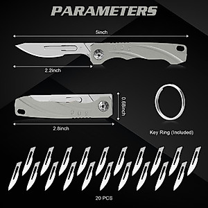 Coowolf Folding Scalpel Knife – Scalpel Pocket Knife with 20pcs #24 Replaceable Blades, for Crafting, Model Building, and Everyday Carry (EDC)