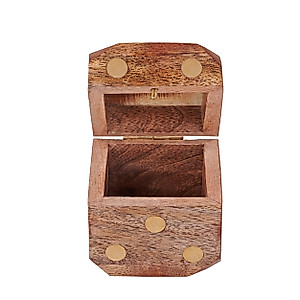 Asiatic Craft Dice Box Game Set Comes with 5 Dices - Wooden Brass Inlay Holder Roller Storage Protect Rolling Standing Display Counters Mini Travel Board Coffee Table