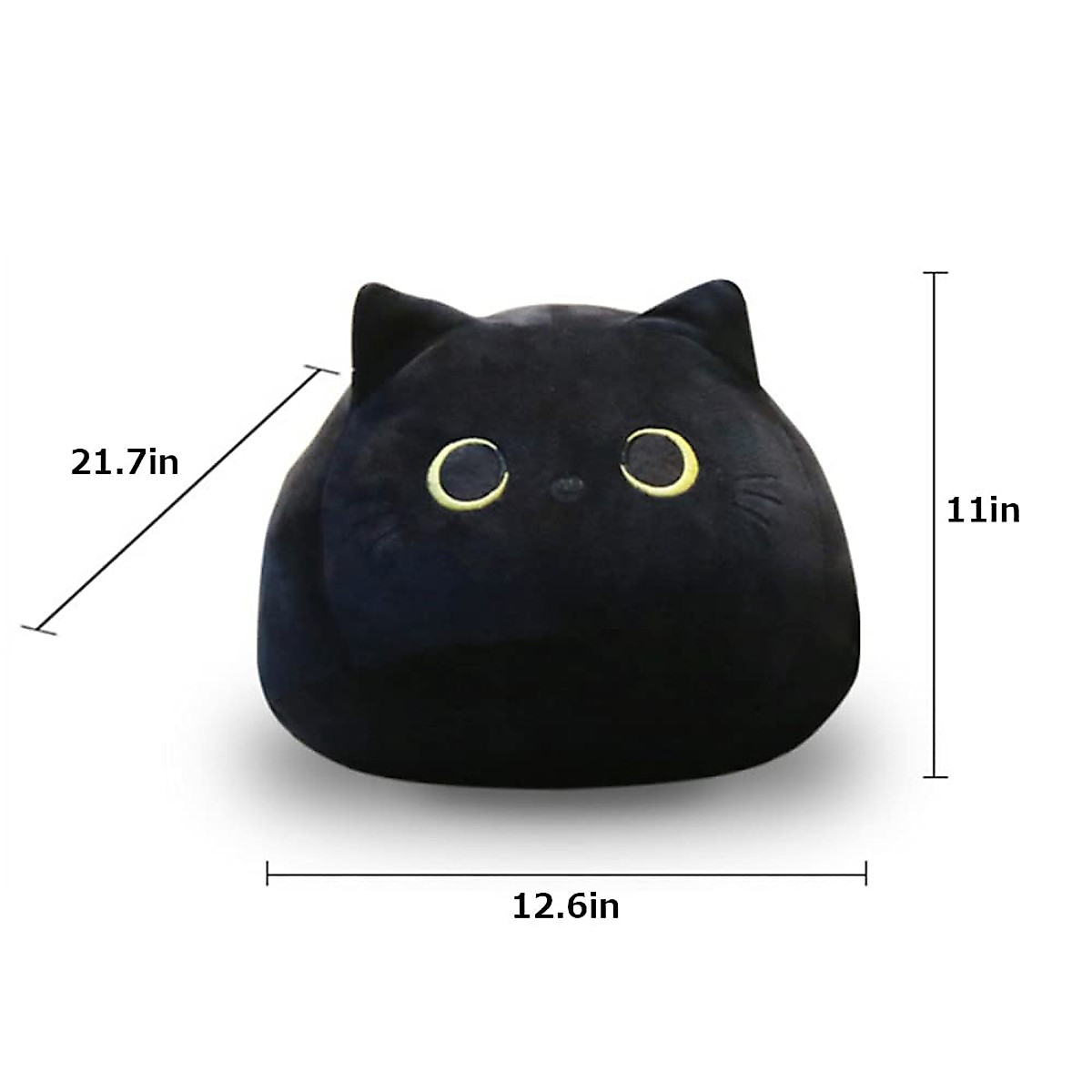 GOBEAUTY Black Plush Toy Pillow Cute Animal Cat-Shaped Stuffed Pillows Cushion Great Gifts for Birthday Valentines Day Christmas to Give Girlfriend Boyfriend, R14IXLVB230R37DSM5W