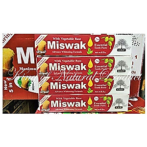 NEW 5 IN 1 ORGANIC MISWAK HERBAL TOOTHPASTE 6.5oz 6 pack