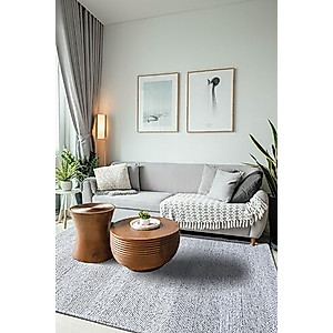 Catia Curated Home Interiors - Clara Collection - Handwoven Wool Area Rug Soft, Living Room, Bedroom. Non Slip. Modern Textured Neutral Farmhouse Contemporary Carpet. 6 x 9 Grey. Home Decor Aesthetic