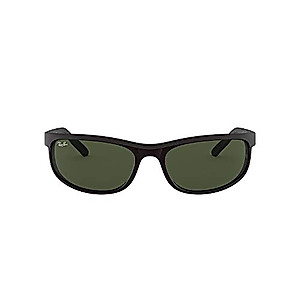 Ray-Ban Unisex Rectangular Sunglasses Black Frame Green Lens