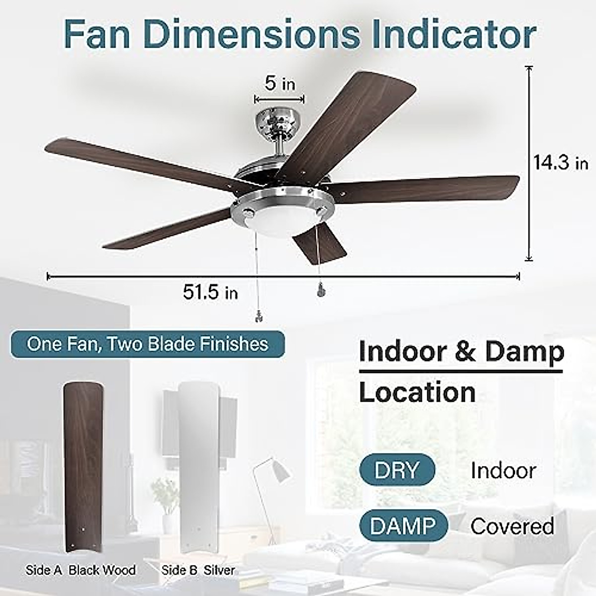 Riveria breeze 52 Inch Ceiling Fans with Lights