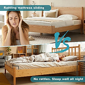 Mattress Stopper - 2 Metal Mattress Holder in Place with 8 Screws | Sturdy Murphy Bed Kit, Strong Anti Slip Mattress Gripper for Bed Frame, Adjustable Beds, Foot of Beds