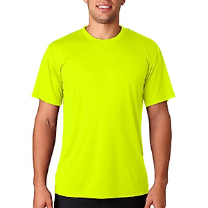 Hanes 4 oz. Cool Dri T-Shirt, Large, SAFETY GREEN