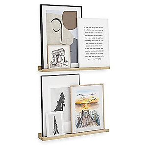 Wallniture Denver 24" Book Shelves for Kids Room Decor and Nursery, Wood Floating Shelves for Wall, Natural Pine, Set of 4