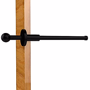 Allied Brass Traditional Retractable Pullout Garment Rod, 10-Inch, Matte Black