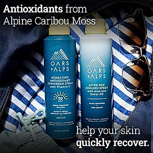 Oars + Alps After Sun Cooling Spray, Includes Aloe Vera and Niacinamide with a Green Tea Scent, 6 Fl Oz