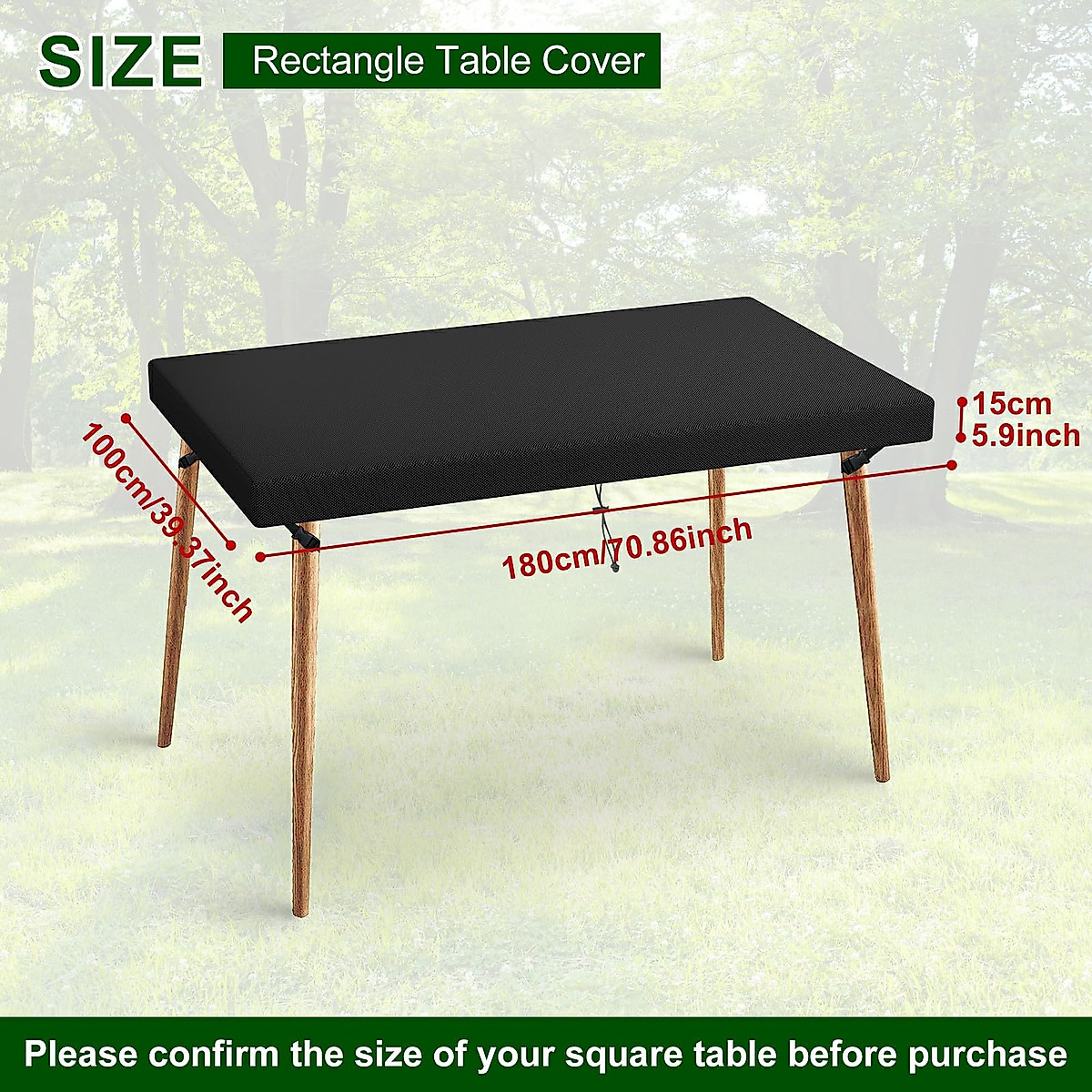 Outdoor Outdoor Table Cover Rectangel,Waterproof Patio Table Top Cover,Garden Furniture Cover Fitted70x39inches Rectangle Table, Heavy Duty Table Cover for Outdoor Indoor,Size 70" L x 39" W x 5.9'' H