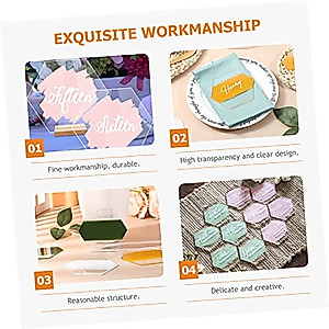CONGARTENO 20pcs Transparent Seat Card Coffee Bar Sign Wedding Centerpieces for Tables Reserved Signs for Wedding Coffee Signs for Coffee Bar Wedding Decoration Emblems Acrylic Place Cards