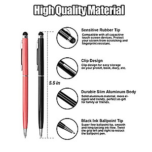 Stylus Pen anngrowy Stylus Pens for Touch Screens Universal Stylus Ballpoint Pen 2 in 1 Stylists Pens for iPad iPhone Tablet Laptops Kindle Samsung Galaxy All Capacitive Touch Screens