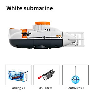GoolRC Mini RC Submarine for Kids, LSRC-SMI Remote Control Boat Waterproof Diving Toy for Boys and Girls (White)