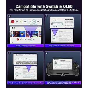 Dobe 𝙎𝙬𝙞𝙩𝙘𝙝 𝘾𝙤𝙣𝙩𝙧𝙤𝙡𝙡𝙚𝙧 𝙛𝙤𝙧 𝙉𝙞𝙣𝙩𝙚𝙣𝙙𝙤 𝙎𝙬𝙞𝙩𝙘𝙝/𝙊𝙇𝙀𝘿, One-Piece Joypad Switch Pro Controller for Handheld Mode, Ergonomic Handheld Switch Grip Controller with 6-Axis Motion Control, Turbo & Mapping