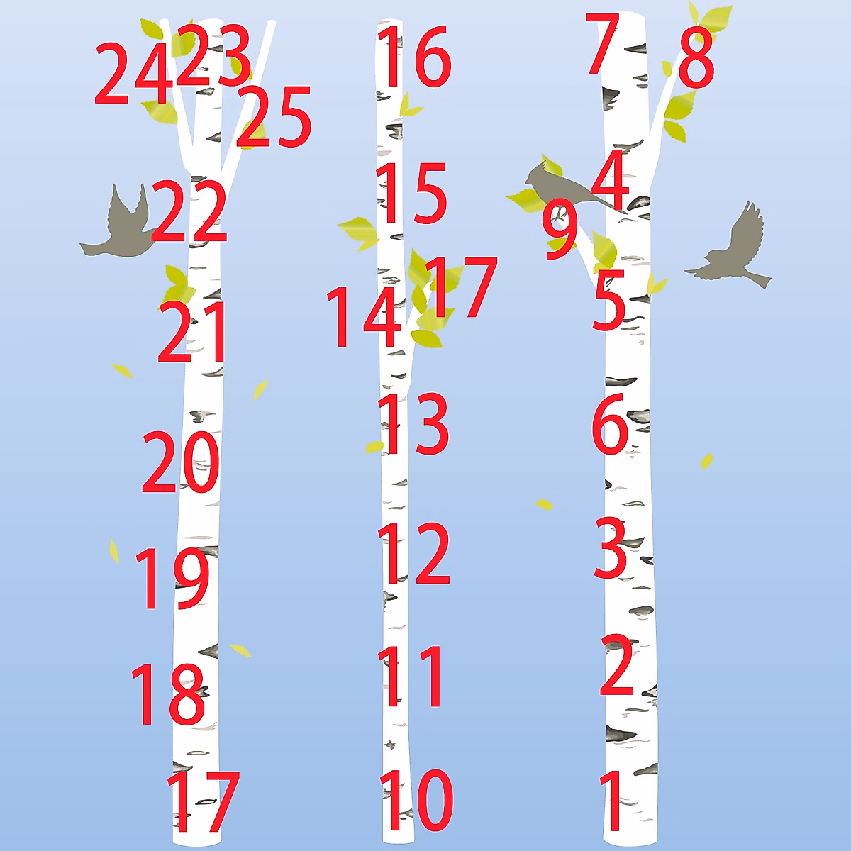 decalmile 3 Large White Birch Trees Wall Decals Forest Birds Wall Stickers Bedroom Living Room Dining Room Office Wall Decor(H:78.7Inches/6.6Ft)