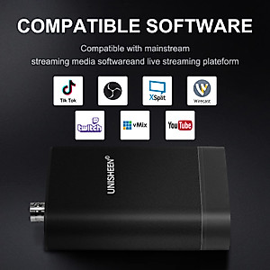 UNISHEEN USB 3.0 HDMI SDI Video Capture Card, Broadcast Game Live Stream, HDMI to USB 3.0 Dongle HD 1080P Live Streaming Video Game Grabber Converter Free Driver(UC3200HS)
