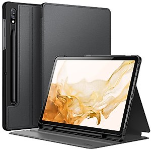 JETech Case for Samsung Galaxy Tab S8 2022/S7 2020 11-Inch with S Pen Holder, Slim Folio Stand Protective Tablet Cover, Multi-Angle Viewing (Black)