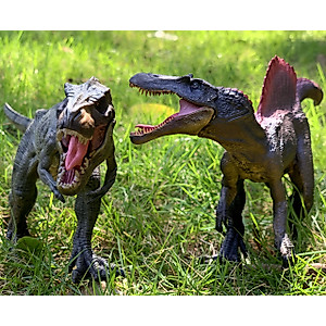 Gemini&Genius Dinosaur Toys Tyrannosaurus Rex and Spinosaurus Dinosaur World Action Figures, Great Birthday Gift, Collection, Cake Topper, Party Supplies, Room Decor for Kids 3-12 Years Old