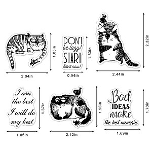 Lazy Cat Metal Cutting Dies Clear Stamps, Words Die Cuts Rubber Seal Stamps for Card Making DIY Paper Scrapbooking and Photo Album Card Décor Craft Decoration.