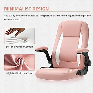 SEATZONE Pink Office Chair Executive Desk Chair with arms High Back Modern Computer Chairs for Women