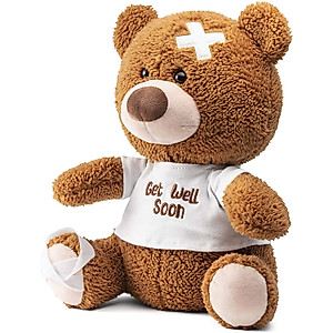 PREXTEX 12-Inch Get Well Soon Plush Bear - Soft Stuffed Teddy Bear - Get Well Soon Gifts for Kids Stuffed Animals - Get Well Soon Stuffed Toy - Get Well Soon Teddy Bear Plush - Get Well Gift