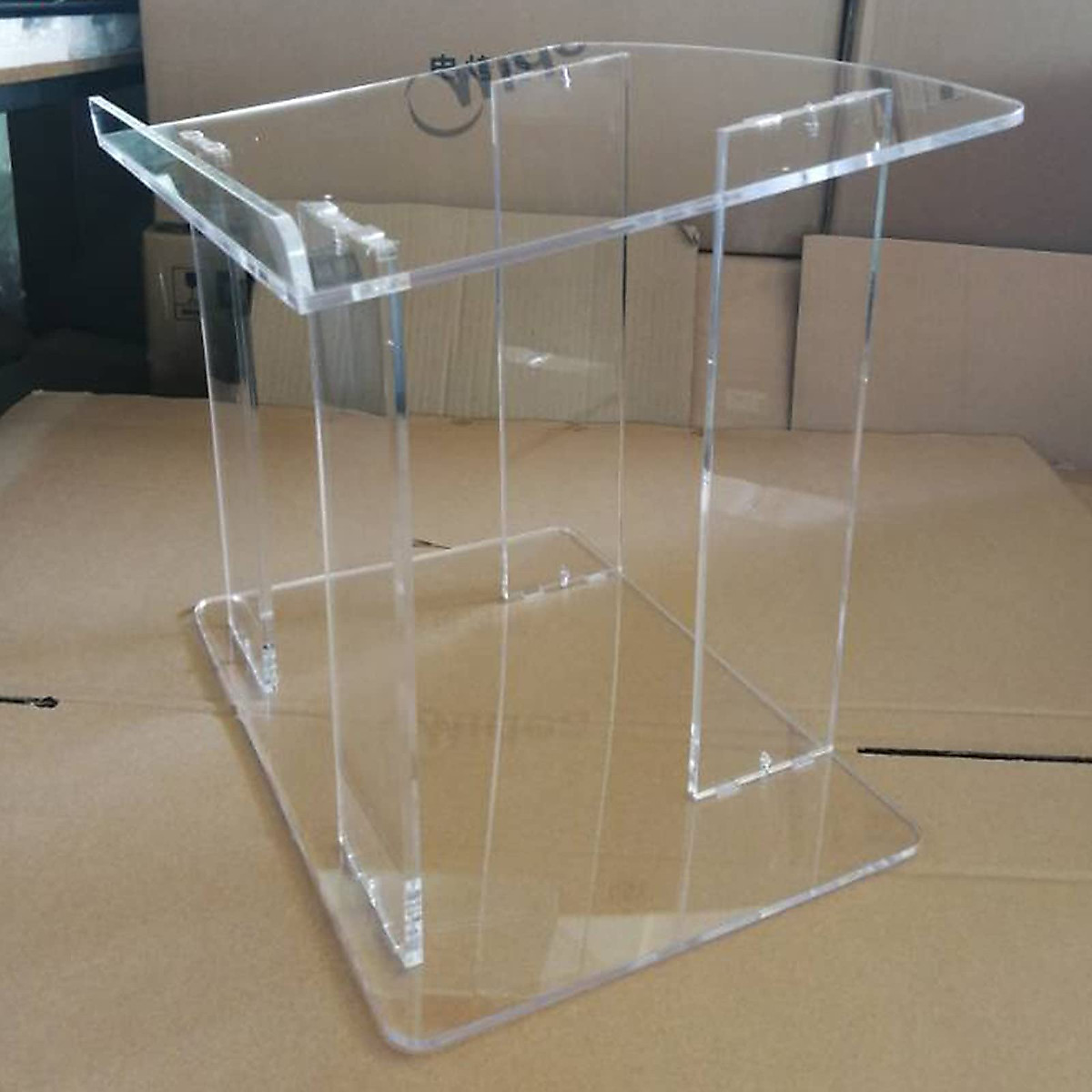 Clear Acrylic Podium Stand,Tabletop Acrylic Podium Pulpit Lectern for Churches, Professional Portable Presentation Podium Lectern with Wide Reading