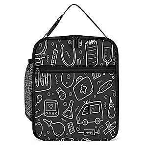 MINBHEBYUD Nurse Lunch Bag for Men Women Adults, Insulated Lunch Bags for Office Work, Reusable Portable Lunch Bag