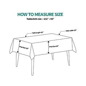 Surmente Tablecloth 90 x 132-Inch Rectangular Polyester Table Cloth for Weddings, Banquets, or Restaurants (Black) ……