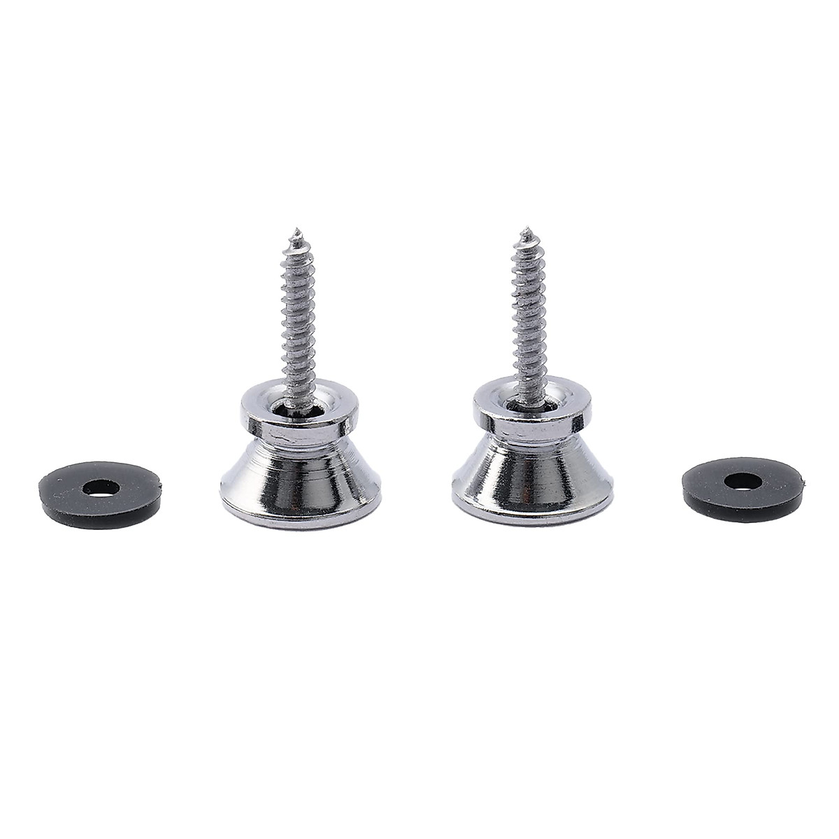 Musiclily Metal Guitar Strap Buttons End Pins for Fender Style Acoustic Classical Electric Guitar Bass Ukulele,Chrome(Pack of 2)