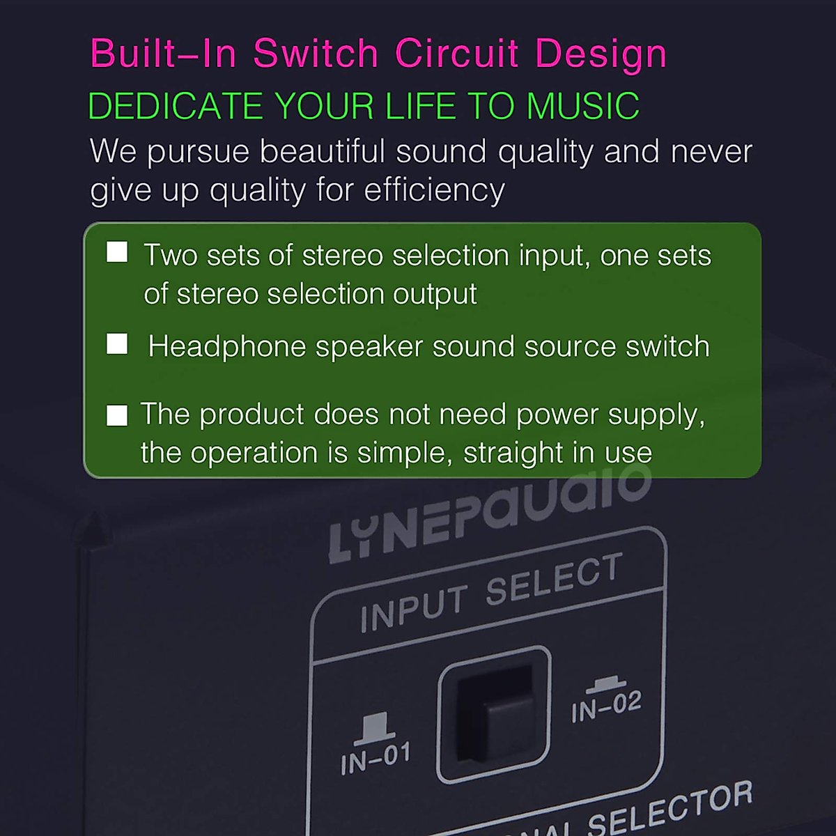 JINGFENG Audio Switcher RCA 2 in 1 Out/1 in 2 Out A/B Switch Stereo Audio Splitter Box with No Distortion RCA Jack for Switching Between Computer Speakers and Headphones