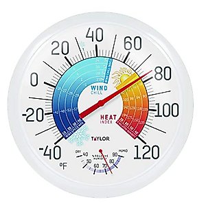 Taylor Wind Chill/Heat Index Thermometer & Hygrometer, 13.25 Inch