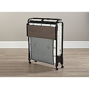 Jay-Be Inspire Cot Folding Bed with Micro e-Pocket Spring Mattress and Headboard, Regular, Black Frame