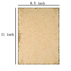 60 Sheet Stationery Paper - Old Fashion Aged Classic Vintage Antique Design, Double Sided - 6 Designs-100 gsm, 8.5 x 11 Inches