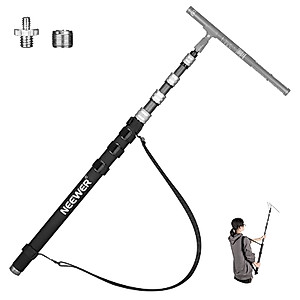 NEEWER Upgraded Microphone Boom Pole, 9.8ft/300cm Telescopic Carbon Fiber Mic Boom Arm with 5 Sections, 1/4” 3/8” 5/8” Screw Adapters, Cable Straps, Shoulder Strap & Storage Bag, MS-300C
