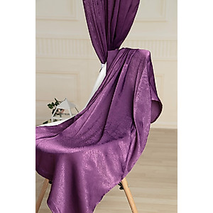 SHERWAY 9.6 Feet x 10 Feet Purple Silky Soft Curtain Wedding Backdrop Drapes, Slightly Shiny Satiny Window Curtains for Party Ceremony Decoration