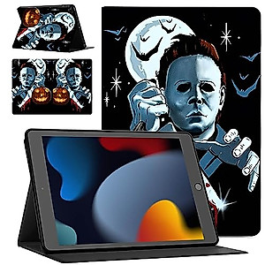 Cool Tablet Case for Samsung Galaxy Tab A7 10.4 Inch Case (2022/2020),Horror Movie Pattern Skull Halloween Design Cases,PU Leather Folio Back Cover Funda for Samsung Tab A7 SM-T500/T505/T507,Pumpkin 2