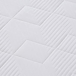 Amazon Basics Cooling Infused Gel Memory Foam Firm Support Latex-Feel Mattress, CertiPUR-US Certified, Queen Size, 12 inch, White/Dark Gray