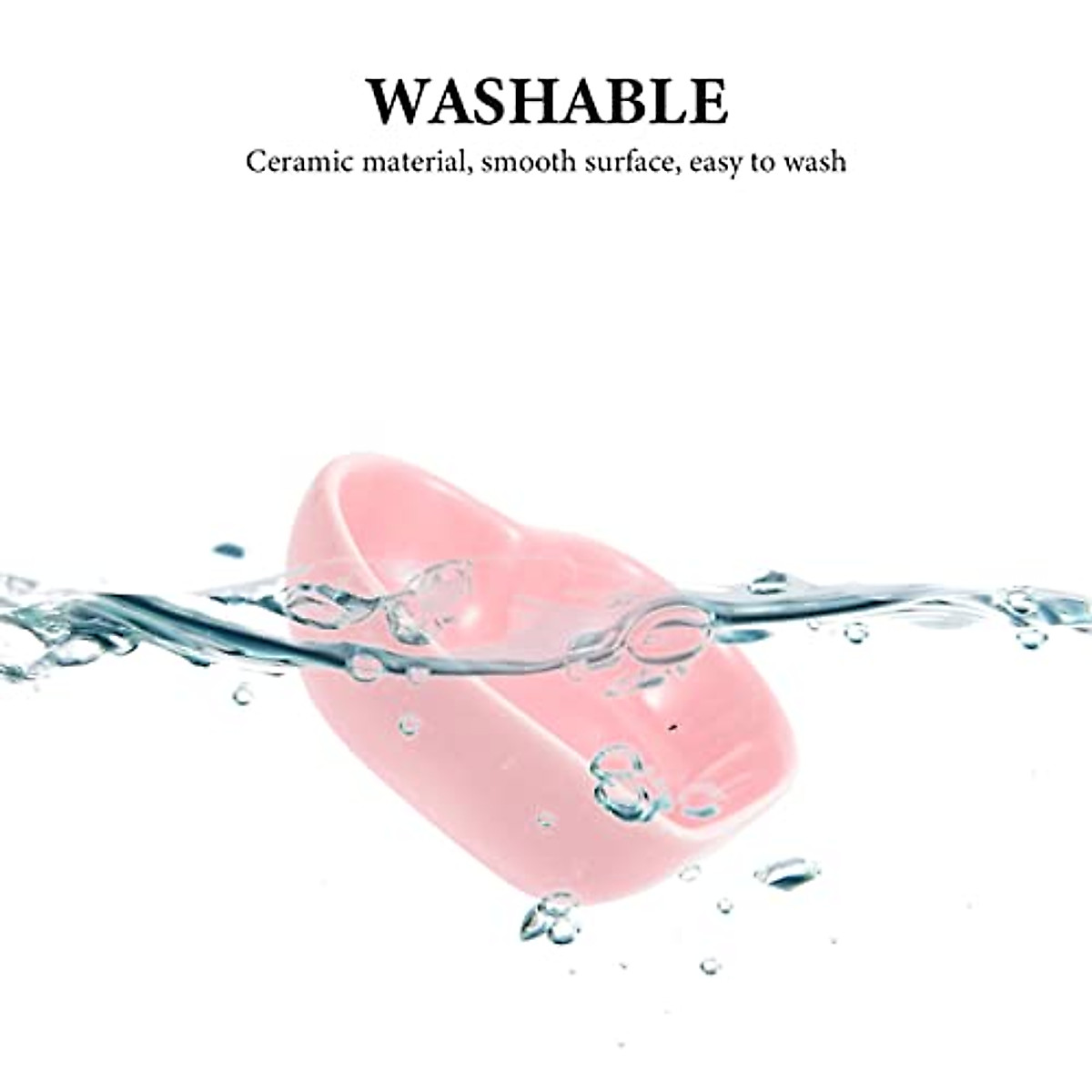 TEHAUX 3Pcs Ceramic Pet Bowls Heart Shaped Food Bowls for Cats Cute Hamster Food Containers Washable Hamster Feeder Bowls for Rabbit Guinea Pig Gerbil Hamster Chinchilla ( Pink+ Green+ Blue )