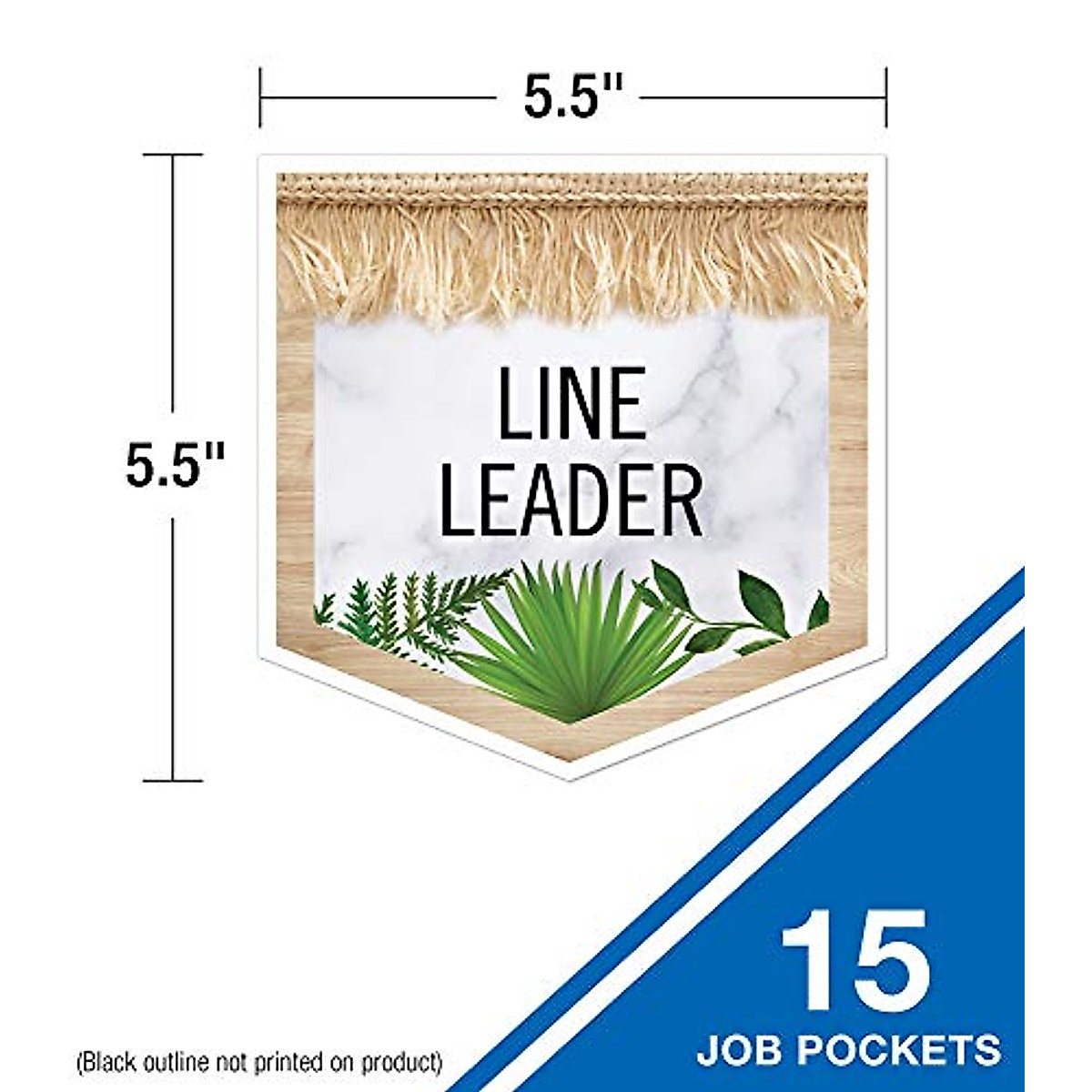 Schoolgirl Style Simply Boho Mini Bulletin Board Set—Job Assignment Pockets and Student Cutouts for Classroom Tasks, Roles and Responsibilities (46 pc) (110509)