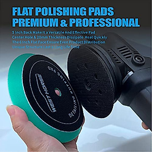 5 Inch Polishing & Buffing Pads 4Pcs, Foam and Wool Polishing Pad Kit for 5" /125mm Backing Plate, Orbital Foam Buffer Pads and Woolen Polihser Pad, for Car Compounding, Polishing and Waxing
