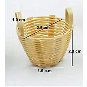 Mini 10 Bamboo Wicker Holder Basket Fruit Vegetable Picnic Dollhouse Miniature Supply