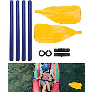 Jashem Boat Oars 2 Pieces Kayak Paddles Children Detachable Canoe Paddle Inflatable Boat PVC Oar Water sports Accessory (Plastic)