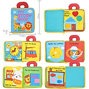 beiens Quiet Book Montessori Toys, Busy Board for Toddlers 1 2 3 4, Toddler Activities Busy Book, Toddlers Travel Toy, Sensory 3D Cloth Books for Infants Baby Boys and Girls Gift