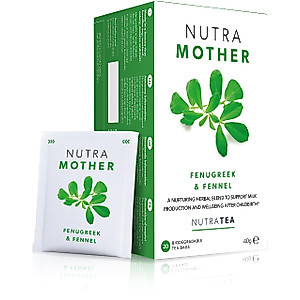 NUTRAMOTHER - Lactation Support Tea | Breastfeeding Tea - Lactation Tea For Increased Breast Milk - Includes Fenugreek, Fennel and Raspberry Leaf - 20 Enveloped Tea Bags - by Nutra Tea - Herbal Tea