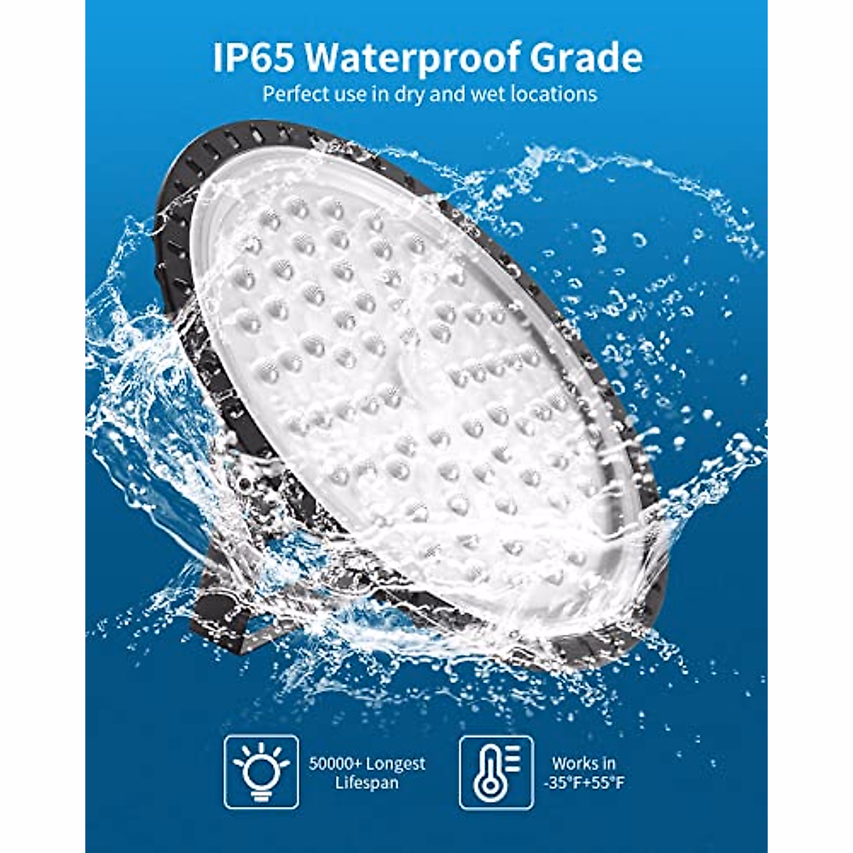 papsbox 10 Pack 300W UFO high Bay Lights,30000LM 6500K Super Bright Daylight White highbay led Light Fixture,110V Area lamp IP65 for Shop Garage Warehouse Workshop Gym Factory Commercial Lighting