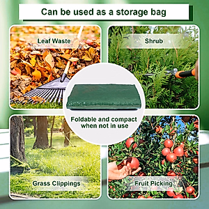 34 Gallon Garden Compost Bin Bag, Reusable Organic Fertilizer Fermented Bag with Lid,Collapsible Leaf Lawn Bags Gardening Container (Green)