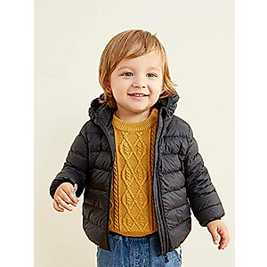 BFUSTYLE Kids Winter Coat Black Girl Boy Down Alternative Jacket Toddler Ultralight Clothing Halloween Christmas Birthday Gift (Black, 18-24 Months)