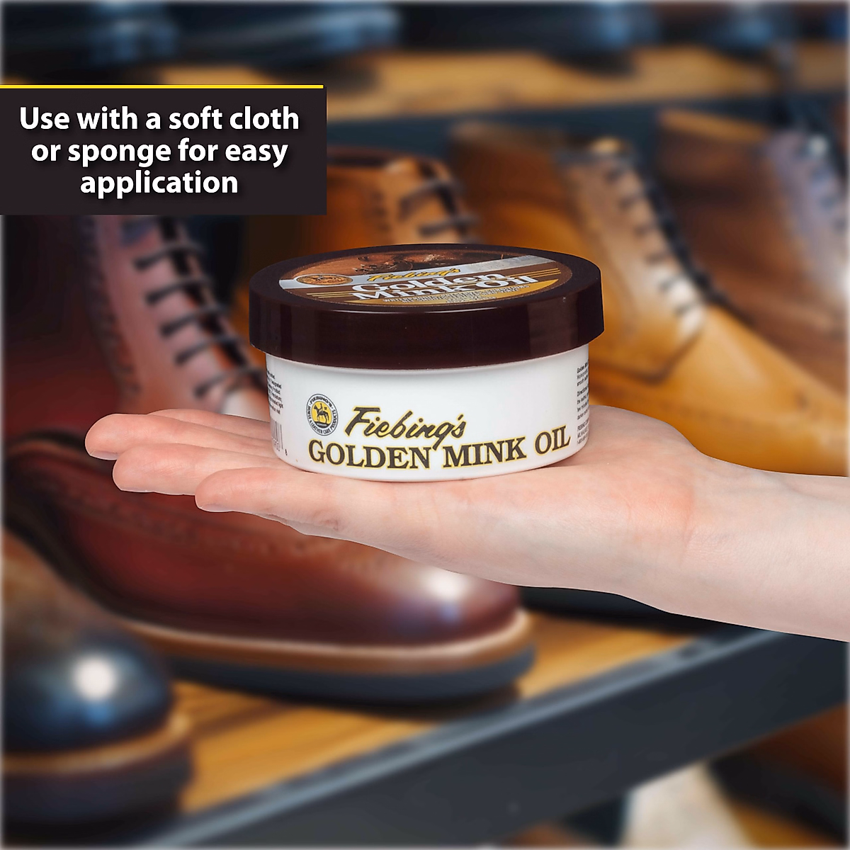 Fiebing's Golden Mink Oil Paste, 6 oz. - Soften, Preserves and Waterproofs Leather and Vinyl